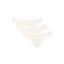 Sloggi Damen Slip "Slip GO Crush Mini C3P 3er Pack", Gr. XS, wei&szlig;, Obermaterial: 95% Baumwolle CO. 5% Elasthan EL., Unterhosen