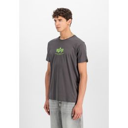 Herren T-Shirt "Basic T-Shirt ML", grau, Gr. XL, Alpha Industries, Obermaterial: 100% Baumwolle, Shirts