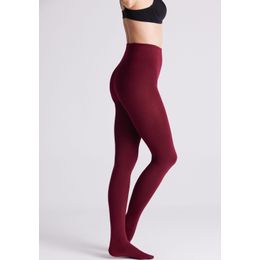 YSABEL MORA Damen Thermostrumpfhose "TIGHTS BASIC COLLECTION", Gr. XL, rot, Obermaterial: 95% Polyester, 5% Elasthan, unifarben, Strumpfhosen, mit