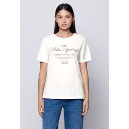 Damen T-Shirt, wei&szlig;, Gr. 40, STREET ONE STUDIO, bedruckt, Web, 100% Baumwolle, Shirts, Feel Good Fit