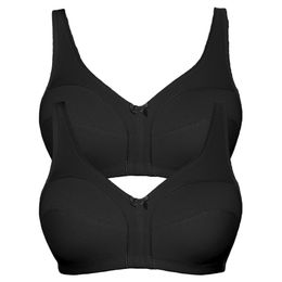Viania Damen Soft-BH "2er Pack Baumwoll Soft BH Basic", Gr. 90, schwarz, Obermaterial: 100% Baumwolle CO., BHs