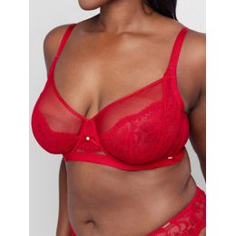 Dorina Damen B&uuml;gel-BH "Jemma", Gr. 75, rot, Obermaterial: 66% Polyamid, 22% Polyester, 12% Elasthan, BHs, feminin, nicht gef&uuml;ttert, elastisch,