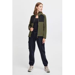 oxmo Damen Kapuzenfleecejacke "Sweatjacke OXMalin", gr&uuml;n, Gr. L, Obermaterial: 100% Polyester PES., Jacken