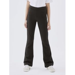 name it Mädchen Jerseyhose "NKFFRIKKALI für Mädchen mit ausgestelltem Bein und Viskose", schwarz, Gr. 152, unifarben, Jersey, Obermaterial: 67%