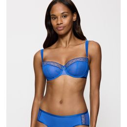 Triumph Damen B&uuml;gel-BH "Palina Cosmic Heartbeat", Gr. 90, blau, Mesh, Obermaterial: 70% Polyamid, 19% Polyester, 11% Elasthan, BHs, elegant,