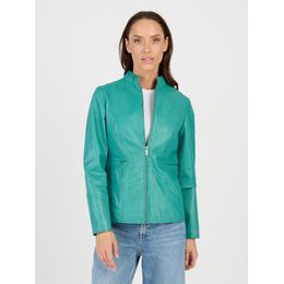 JCC Damen Lederjacke "3102225", blau, Gr. 36, Obermaterial: 100% Lammleder. Innenfutter: 100% Polyester, Jacken