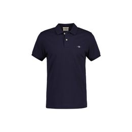 Gant Herren Poloshirt "Poloshirt Slim Shield Pique Polo 1er Pack", blau, Gr. L, Obermaterial: 100% Baumwolle CO., Shirts