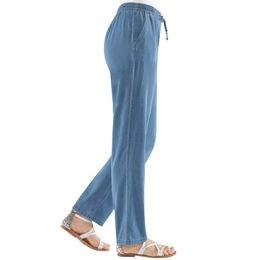 Classic Basics Damen Palazzohose, blau, Gr. 19, unifarben, 100% Baumwolle, Hosen