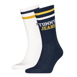 Tommy Hilfiger Damen Socken "TH UNI TJ SOCK 2P SPORT", Gr. 39, blau, Obermaterial: 71% Baumwolle, 28% Polyamid, 1% Elasthan, Socken
