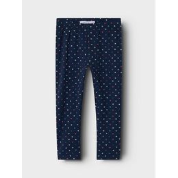 name it M&auml;dchen Leggings "NMFOEANA SWEAT LEGGING BRU PB"mood indigo, Gr. 98, bedruckt, Web, Obermaterial: 95% Baumwolle, 5% Elasthan, Hosen