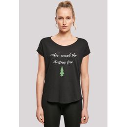 T-Shirt F4NT4STIC "Rockin around the christmas tree", Damen, Gr. L, schwarz, Obermaterial: 100% Baumwolle, regular fit, Rundhals, ohne B&uuml;ndchen, Shirts T-Shirt, Print