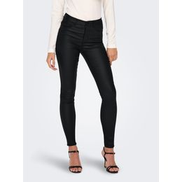 Jacqueline de Yong JDY Damen Lederimitathose "JDYNEWTHUNDER COATED HIGH SKN PNT NOOS", schwarz, Gr. L, unifarben, Web, Obermaterial: 76% Viskose, 21% Nylon, 3%