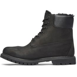 Timberland Damen Schn&uuml;rboots "6in Premium Shearling", Gr. 37, schwarz, Leder, Schuhe, Winterstiefel, Schn&uuml;rstiefel, Winterschuhe, wasserdicht,