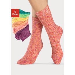 H.I.S. H.I.S M&auml;dchen Freizeitsocken "Bunte Damen Kinder Basic Socken Farbenfrohe Str&uuml;mpfe", Gr. 35, bunt, Baumwolle, Baumwollmischung, Elasthan, Polyamid,