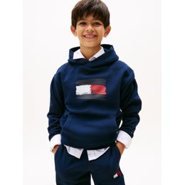 Tommy Hilfiger Jungen Kapuzensweatshirt "FLAG HOODIE", blau, Gr. 14, unifarben, Sweatware, Obermaterial: 80% Baumwolle, 20% Polyester, Sweatshirts,