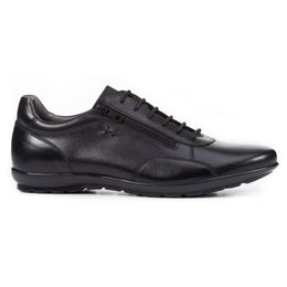 Geox Herren Schnürschuh, Gr. 42, schwarz, Leder, Textil, Schuhe, Business Schuh, Sneaker in eleganter Form