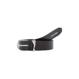 Calvin Klein Damen Ledergürtel "CK MUST ORGANIC LOOP BELT 25MM", schwarz, Gr. 75, unifarben, Rindsleder, Gürtel, im schlichten Design