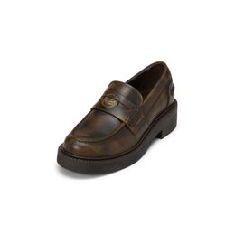 Marc O'Polo MARC O'POLO Damen Loafer "mit Logo-Münze", Gr. 38, braun, Obermaterial: 100% Leder (Rind), Schuhe