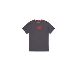 Herren T-Shirt "Satin Logo T-Shirt", grau, Gr. L, Alpha Industries, Obermaterial: 100% Baumwolle, Shirts