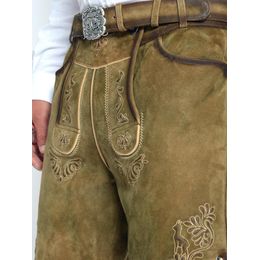 JCC Herren Trachtenhose "31023118", beige, Gr. 50, Obermaterial: 100% Ziegenvelours. Schnalle aus Metall, Hosen