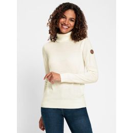 Casual Looks Damen Rollkragenpullover "Rollkragen-Pullover", beige, Gr. 50, meliert, unifarben, 100% Polyacryl, Pullover