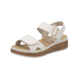 Rieker Damen Keilsandalette "Rieker Sandalen Lederimitat", Gr. 41, beige, Lederimitat, Schuhe