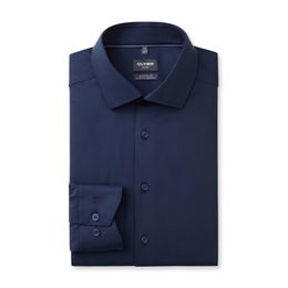 OLYMP Herren Businesshemd "Luxor modern fit", blau, Gr. 45, Web, Obermaterial: 64% Baumwolle, 27% Polyester, 9% Elasthan, Hemden, Comfort Stretch,
