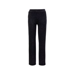 GOLDNER Damen 2-in-1-Hose "Kurzgr&ouml;&szlig;e Stretchbequeme Hose mit Glitzer", schwarz, Gr. 21, Obermaterial: 72% Viskose CV. 20% Polyester PES. 8% Elasthan