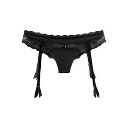 Lascana Damen String, Gr. 36, schwarz, Microtouch, Obermaterial: 90% Polyamid, 10% Elasthan, Unterhosen, mit abnehmbaren Strapsen