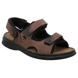 Josef Seibel Herren Sandale "Cairo Hat", Gr. 45, braun, Mesh, Nubukleder, Schuhe, Sommerschuh, Klettschuh, Freizeitsandale, mit Kontrastn&auml;hten