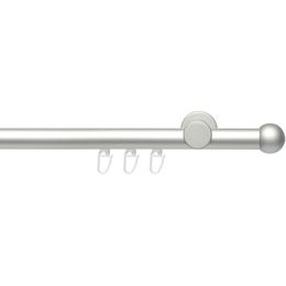 Gardinenstange Liedeco, L:120cm &Oslash;:2mm, grau, Aluminium, Gardinenstangen, "Innenlaufgarnitur 20 mm Power Kugel", Gardinenstange Komplett