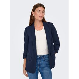 Only Damen Longblazer "ONLEVI LIFE 3/4 LOOSE BLAZER CC TLR", blau, Gr. 40, unifarben, Obermaterial: 95% Polyester, 5% Elasthan, Blazer