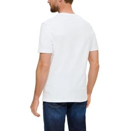 s.Oliver Herren T-Shirt, wei&szlig;, Gr. L, bedruckt, Single Jersey, Obermaterial: 100% Baumwolle, Shirts, aus atmungsaktiver Baumwolle