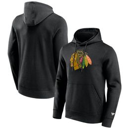 Fanatics Damen Kapuzenpullover "Fanatics Hoodie Chicago Blackhawks Primary Logo Graphic", schwarz, Gr. M, 80% Baumwolle; 20% Polyester, Pullover