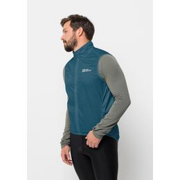Jack Wolfskin Herren Funktionsweste "MOROBBIA WIND VEST M", blau, Gr. S, 1. OBERSTOFF 100% POLYESTER 2. OBERSTOFF 100% POLYESTER, Westen