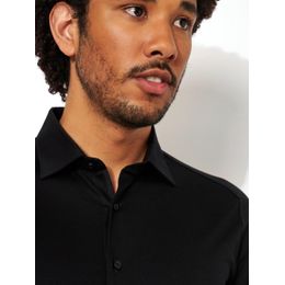 DESOTO Herren Langarmhemd "Jerseyhemd Casual Kent langarm", schwarz, Gr. S, Jersey, Obermaterial: 100% Baumwolle, Hemden, Flexibler Stretch