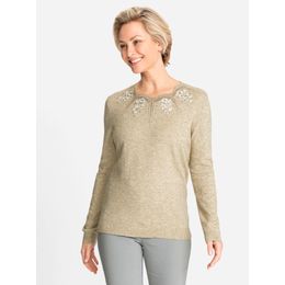 CLASSIC Damen Strickpullover "Pullover", beige, Gr. 40, meliert, 45% Viskose, 35% Polyamid, 20% Polyester, Pullover