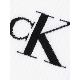 Damen Socken "CKJ MEN SOCK 4P MONOGRAM ECOM", Calvin Klein Jeans, Gr. 39, wei&szlig;, Baumwollmischung, Socken, mit Logo am Schaft