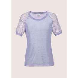 Madeleine Mode MADELEINE Damen Longpullover "Pullover Rundhals-Pullover mit Ajour-Muster"hellamethyst, Gr. 44, Obermaterial: 55% Polyacryl PAN. 25% Lyocell CLY. 10%