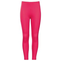 TRIGEMA M&auml;dchen Leggings "TRIGEMA Leggings aus Baumwolle/Elastan", orange, Basic, Gr. 128, Feinripp, 95% Baumwolle, 5% Elastan, Hosen