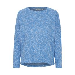 oxmo Damen Longpullover "Sweatshirt OXSanne", blau, Gr. L, Obermaterial: 53% Polyester PES. 46% Viskose CV. 1% Elasthan EL., Sweatshirts
