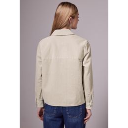 Damen Cordjacke, beige, Gr. 44, STREET ONE STUDIO, unifarben, Web, Obermaterial: 100% Baumwolle; Futter: 100% Polyester, Jacken, mit Knopfleiste