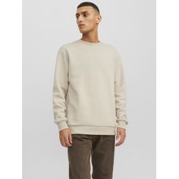 Jack & Jones JACK & JONES Herren Sweatshirt "JJEBRADLEY mit Rippb&uuml;ndchen f&uuml;r Alltag und Freizeit", gelb, Gr. S, unifarben, angeraute Sweatware, Obermaterial: 61%