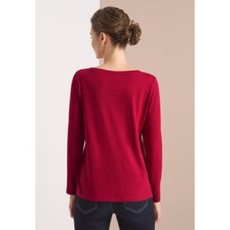 Cecil Damen Langarmshirtbeaujolais rot, Gr. XL, unifarben, Web, 100% Baumwolle, Shirts, aus reiner Baumwolle