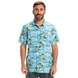 Quiksilver Herren Kurzarmhemd "Safe Paradise", blau, Gr. L, 100% Viskose, Hemden