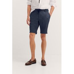 Bugatti Herren Bermudas, blau, Gr. 52, unifarben, 73% Polyester, 22% Viskose, 5% Elasthan, Hosen, mit Kordelzug