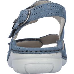 Waldl&auml;ufer WALDL&Auml;UFER Damen Sandale "Gunna", Gr. 4,5, blau, Nubukleder, Schuhe, Sommerschuh, Sandalette, Keilabsatz, in bequemer Schuhweite G