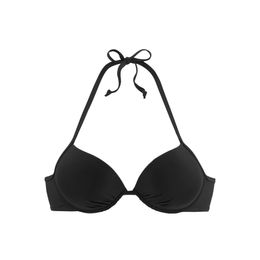 Buffalo Damen Push-Up-Bikini-Top "Happy", schwarz, Gr. 36, unifarben, Microfaser, Polyamid, Bikini-Oberteile, in mehreren Trendfarben