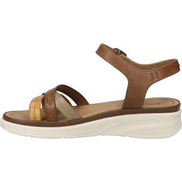 Josef Seibel Damen Sandale "Sevran 02, cognac-multi", Gr. 39, braun, Obermaterial: 100% Rindsleder Leather cow., Schuhe