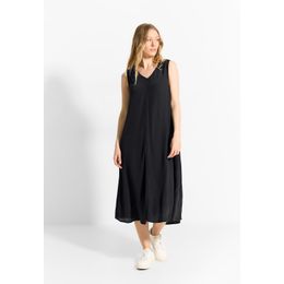 Cecil Damen Sommerkleid, schwarz, Gr. M, unifarben, Stoff, 100% Viskose, Kleider, in Crepe Optik